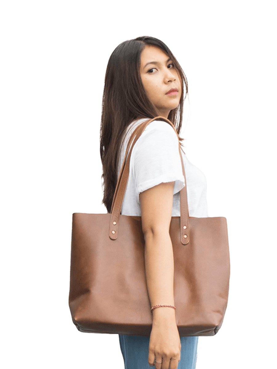 ELLEN Market Tote Bag - Dark Brown | BAGS by Seminyak Leather Bali